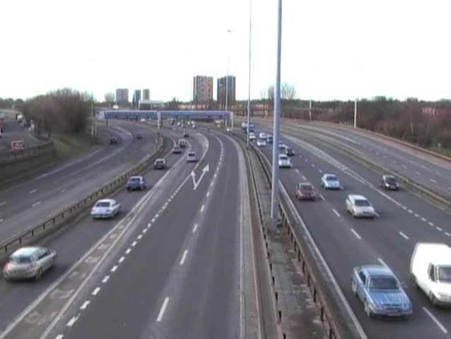 six lane highway fast moving traffic Stock Footage Video (100% Royalty ...