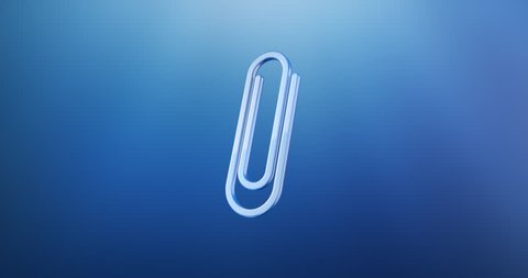 Animated Paperclip Blue 3d Icon Loop Stock Footage Video (100% Royalty ...