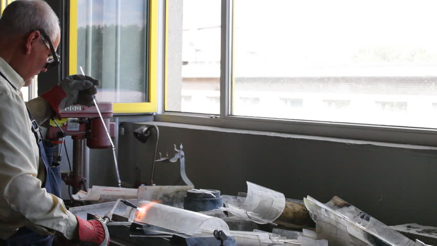 quartz glass welding done by professional Stock Footage Video (100% ...