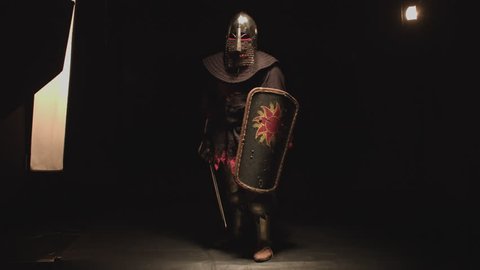 Knight Full Armor Front Black Background Stock Footage Video (100% ...