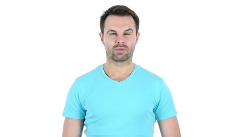 Portrait Middle Aged Man White Background Stock Footage Video (100% ...