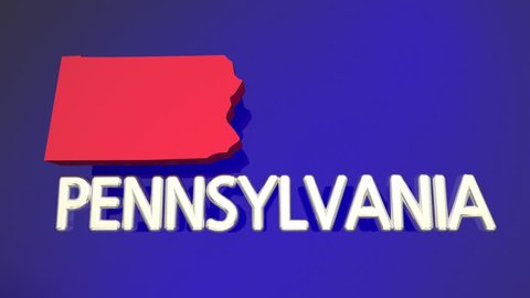 Pennsylvania Pa Red State Map Name Stock Footage Video (100% Royalty ...