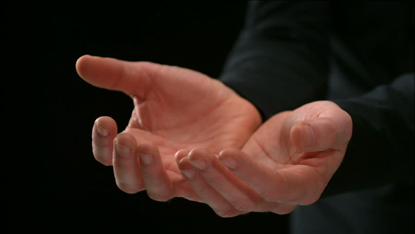 Mans Outstretched Hands Catching Multinational Stock Footage Video (100 ...