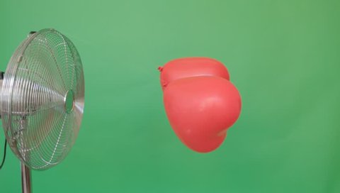 Windy Heart Balloons Filmed Greenscreen Stock Footage Video (100% ...