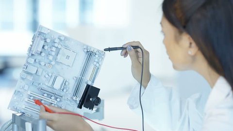 4k Engineer Working Electronics Factory Building Stock Footage Video ...