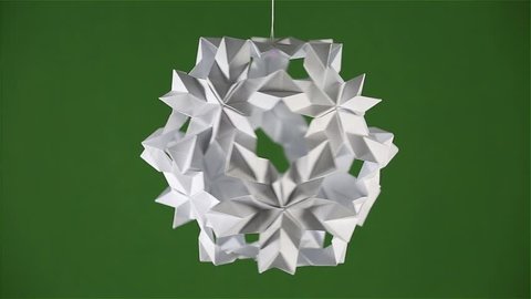 Rotating Origami Kusudama Flowers Isolated On Stock Footage Video (100% ...