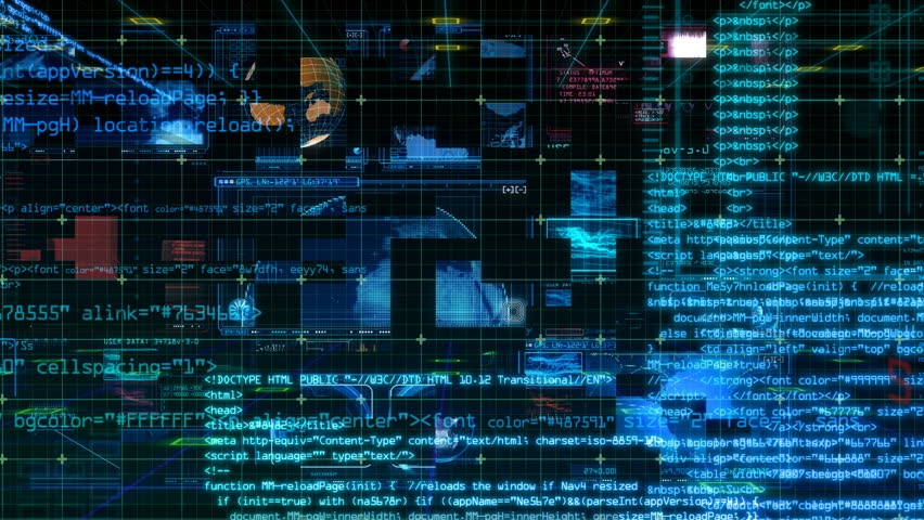 Technology Interface Computer Data Digital Screen Stock Footage Video ...