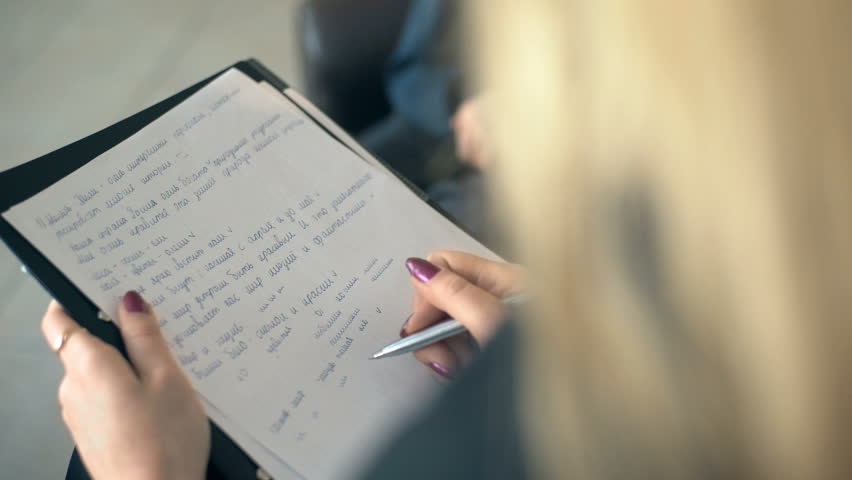 1940s woman standing reading off notes Stock Footage Video (100% ...