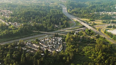 Aerial Perspective Interstate Commuter Traffic Intersection Stock ...
