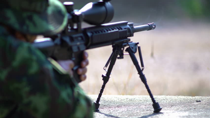 Soldier Practice Firing Rifle in Stock Footage Video (100% Royalty-free ...