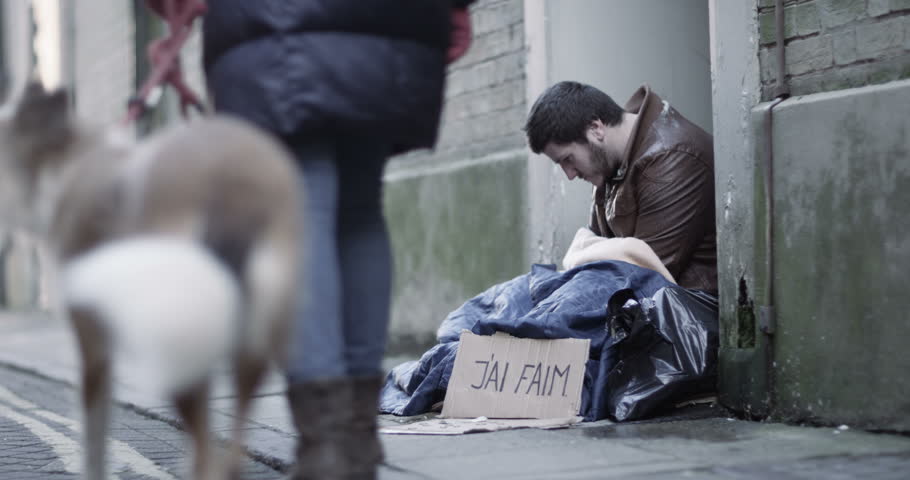 4k, a Young Homeless Man Stock Footage Video (100% Royalty-free ...