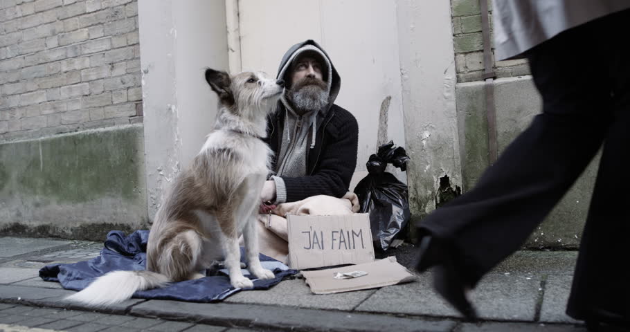 4k, Homeless Man Sitting On Stock Footage Video (100% Royalty-free ...