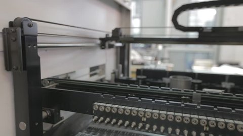 Automated Electronic Circuit Board Production Machine Stock Footage ...