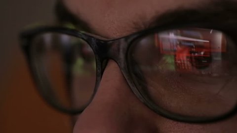 Code Reflection Hackers Glasses Hacker Coding Stock Footage Video (100% Royalty-free) 25038152 ...