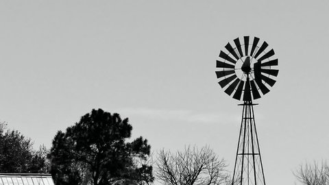 4k Windmill Running On Farm Slow Stock Footage Video (100% Royalty-free ...