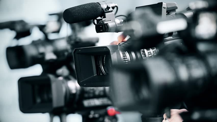 Television Cameras in a Row Stock Footage Video (100% Royalty-free ...