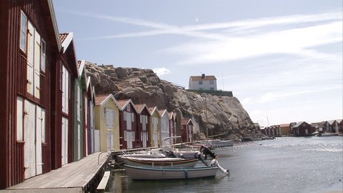 Fishinghuts Smogen Bohuslan Sweden Stock Footage Video (100% Royalty ...