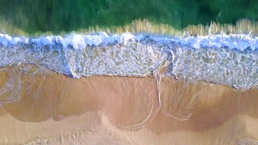 beautiful narrow beach line waves ocean Stock Footage Video (100% ...