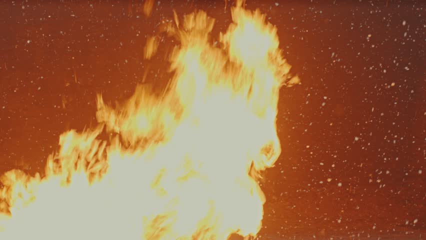 Fire Flames On Falling Snowflakes. Stock Footage Video (100% Royalty ...