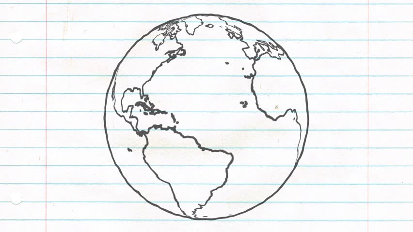earth drawing paper cartoon hand drawn Stock Footage Video (100% ...