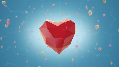 Floating Low Poly Heart Luma Matte Stock Footage Video (100% Royalty ...