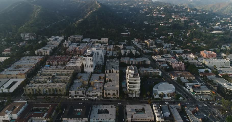 Hollywood, Drone, Aerial View from Stock Footage Video (100% Royalty ...
