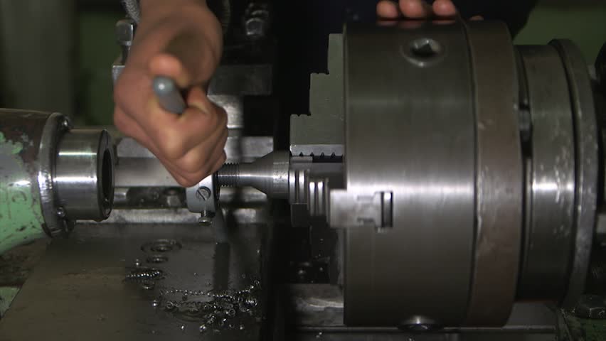 Turning Lathe in Action.facing Operation Stock Footage Video (100% ...