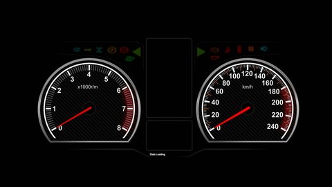 Animation Car Dashboard Speed Rpm Meter Stock Footage Video (100% ...
