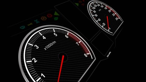Animation Car Dashboard Speed Rpm Meter Stock Footage Video (100% ...