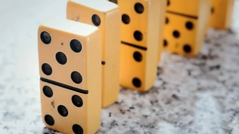 Dominoes Falling Slow Motion Domino Effect Stock Footage Video (100% ...