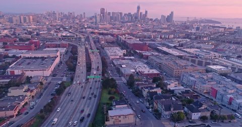 Aerial Drone San Francisco City Skyline Stock Footage Video (100% ...