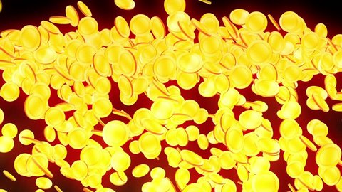 Many Gold Coin Particles Cg Animation Stock Footage Video (100% Royalty ...