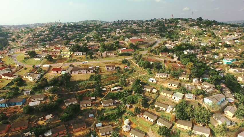 South African Township (umlazi) Aerial Stock Footage Video (100% ...