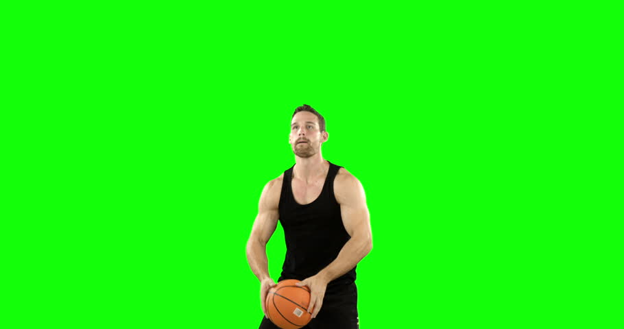player playing basketball against green screen Stock Footage Video (100 ...
