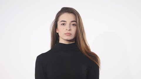 Sad Young Beautiful Girl Thinking Over Stock Footage Video (100% ...