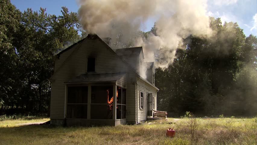 thick smoke fire flames rise roof Stock Footage Video (100% Royalty ...