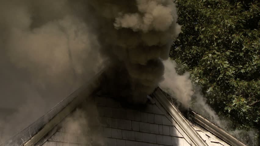 Smoke Pouring Out of Attic Stock Footage Video (100% Royalty-free ...