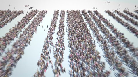 Thousands People Formed Barcode Business New Stock Footage Video (100% ...