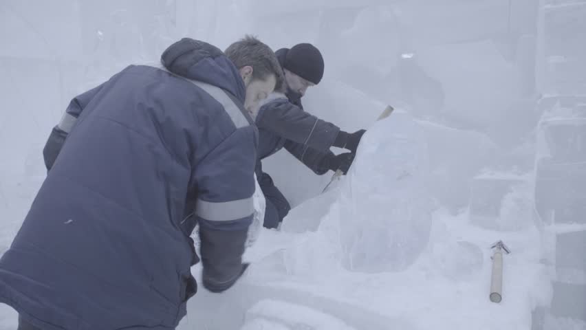 master scraper performs movement across ice Stock Footage Video (100% ...