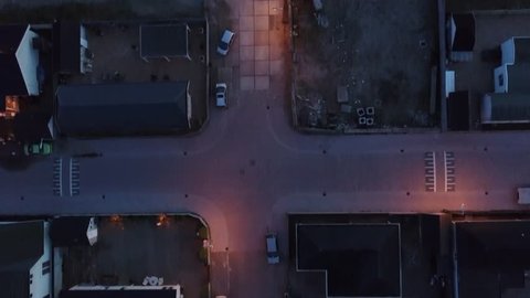 Aerial Night Flight Top Down View Stock Footage Video (100% Royalty ...