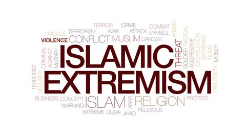 Islamic Extremism Animated Word Cloud Text Stock Footage Video (100% ...