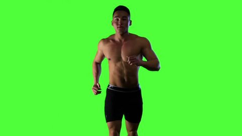 Athlete Man Runs On Green Screen Stock Footage Video (100% Royalty-free ...