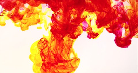 Red Yellow Mixture Colors On White Stock Footage Video (100% Royalty ...