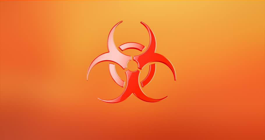 animated biohazard red 3d icon loop Stock Footage Video (100% Royalty ...