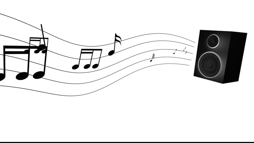 Speakers and Music Notes Rendered Stock Footage Video (100% Royalty ...