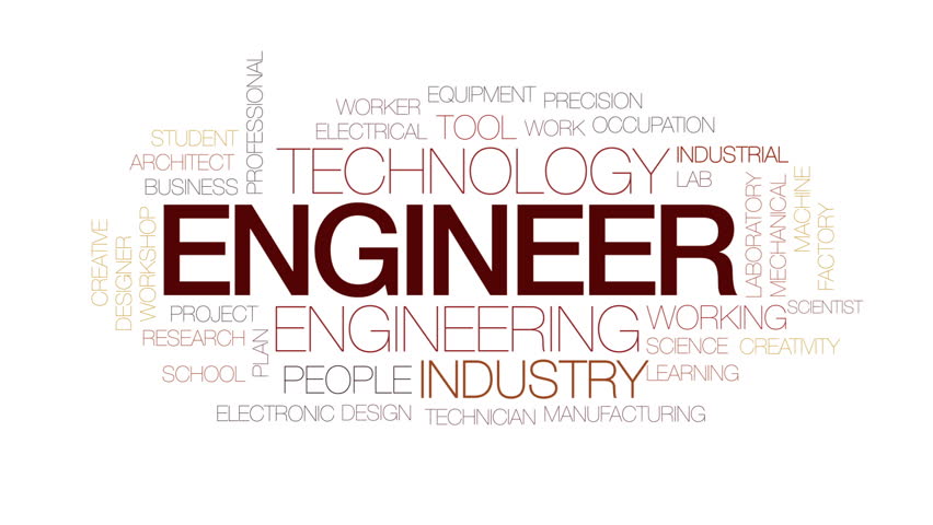 Engineer Animated Word Cloud Text Design Stock Footage Video (100% ...
