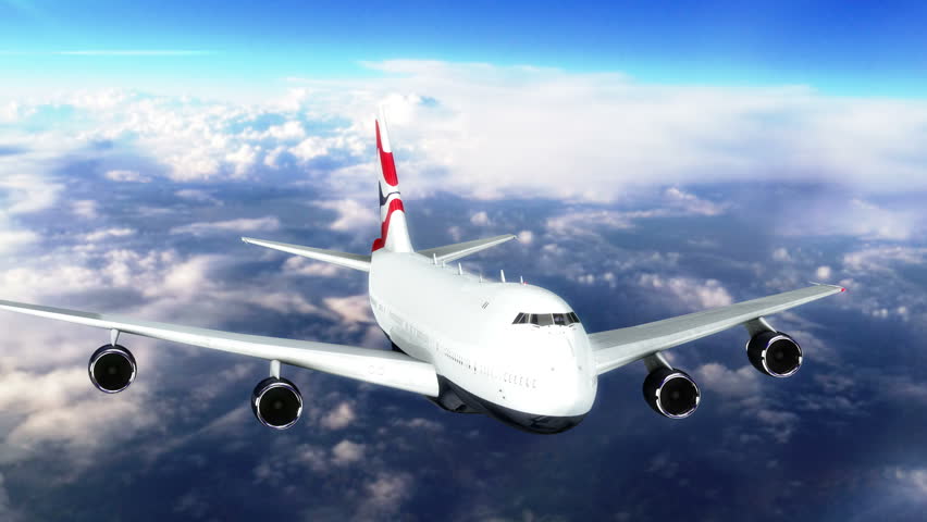 camera chasing commercial airplane flying above Stock Footage Video ...