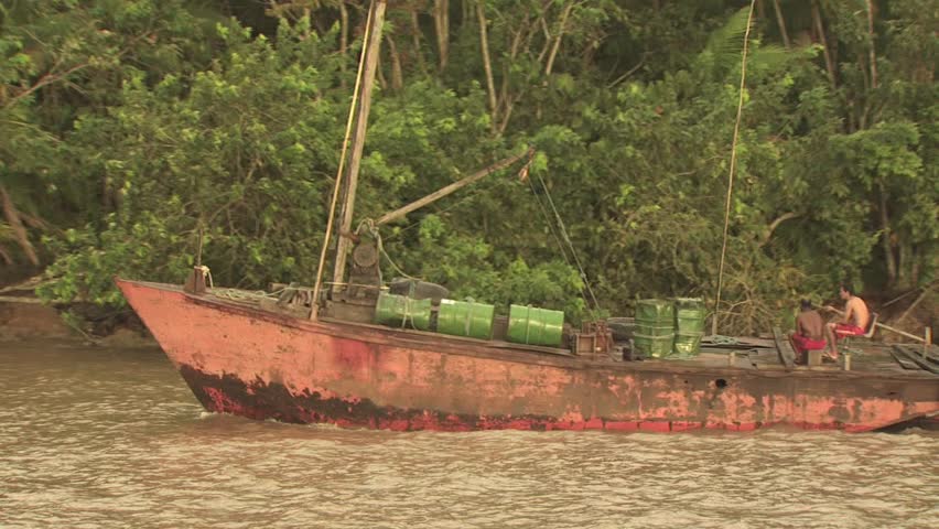 fishing boat on amazon river Stock Footage Video (100% Royalty-free ...