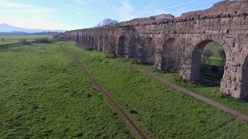 Ancient Roman Aqueduct Into Rome By Stock Footage Video (100% Royalty ...