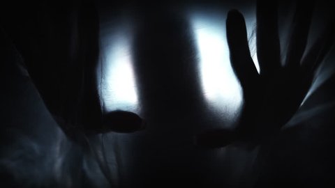4k Horror Shot Hands Silhouette On Stock Footage Video (100% Royalty ...